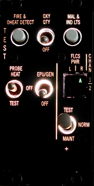 TEST panel backlight on